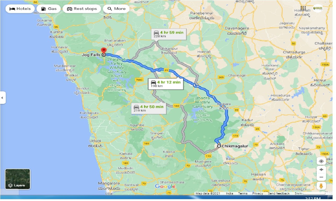 Jog Falls Map