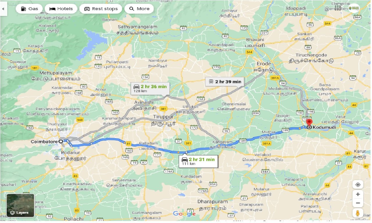 CarOnRentals-Coimbatore To Kodumudi Taxi One Way