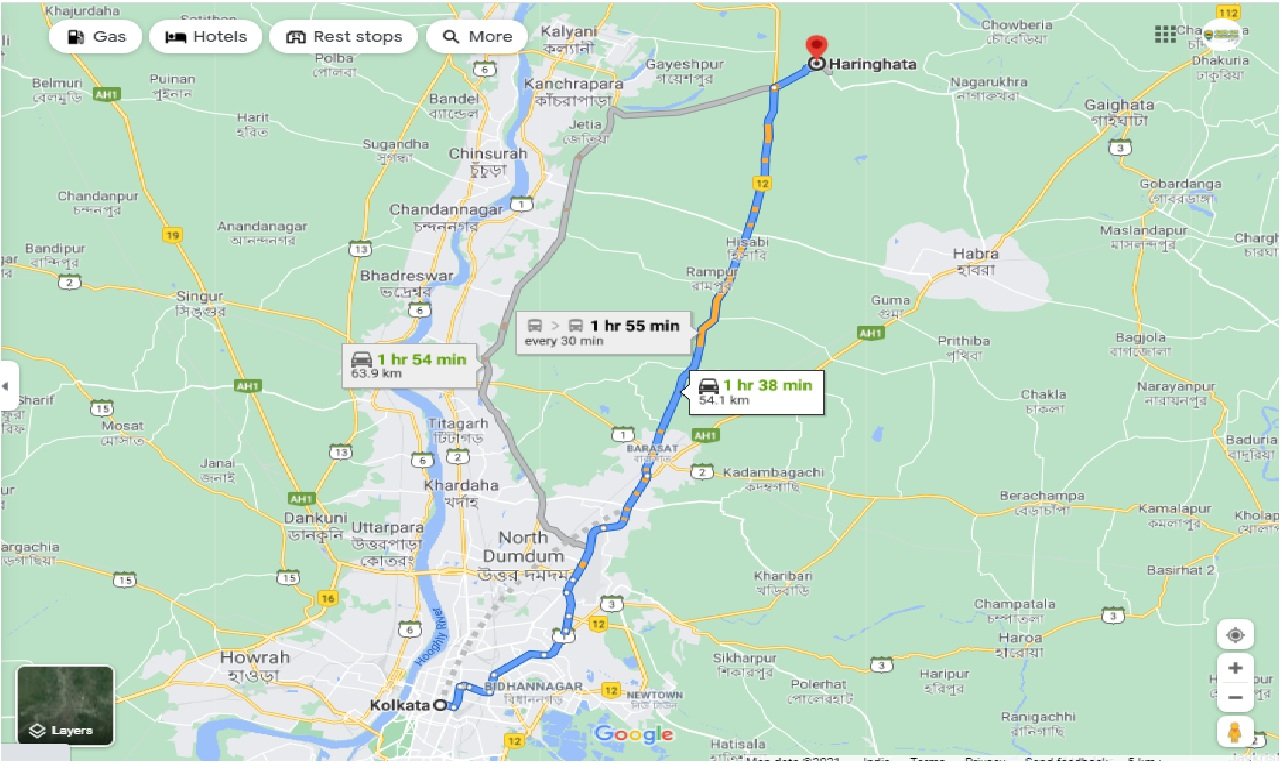 CarOnRentals-Kolkata To Haringhata Taxi One Way | Book Car On Rent